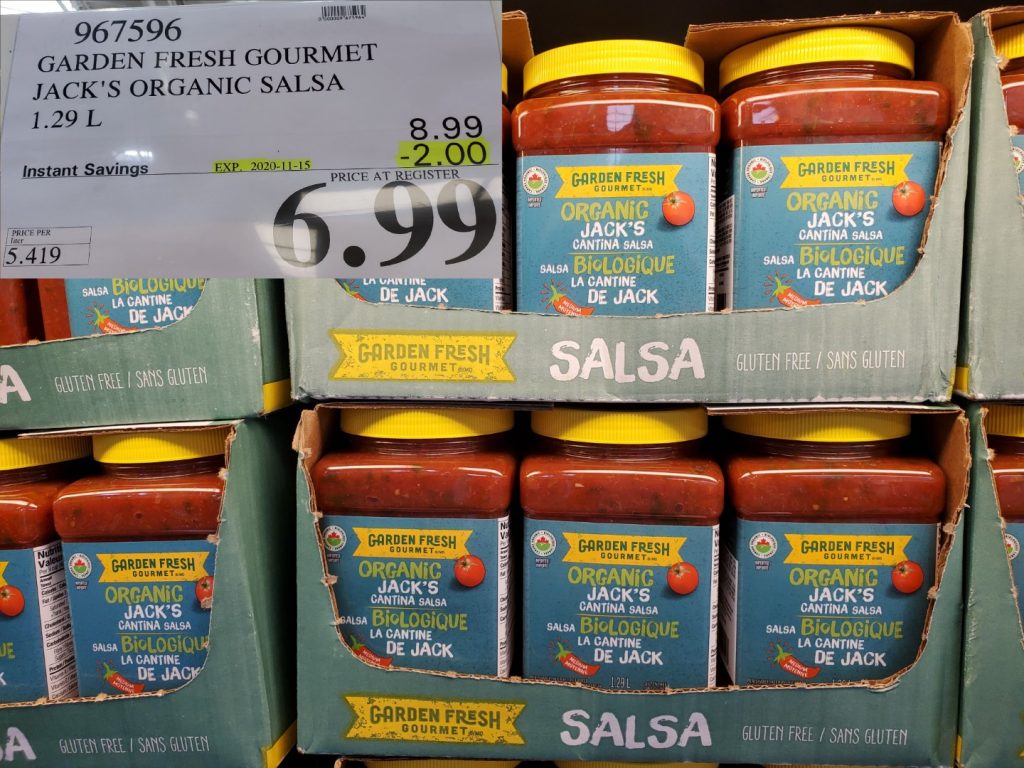 967596 GARDEN FRESH GOURMET JACK S ORGANIC SALSA 1 29 L 2 00 INSTANT ...