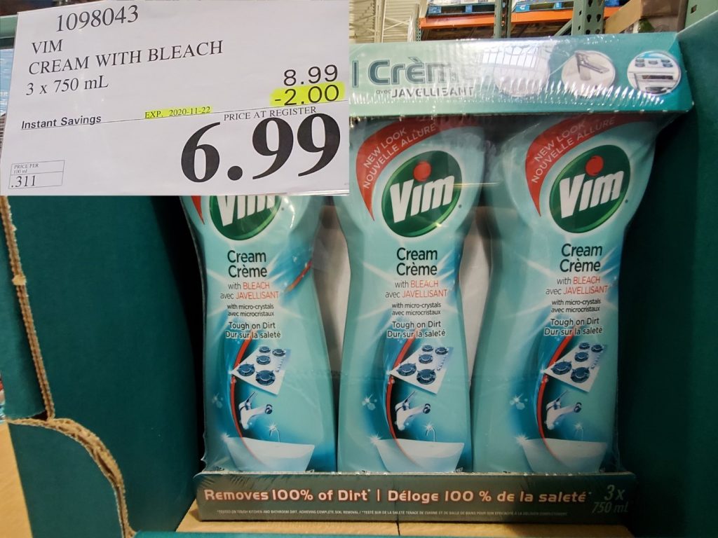 1098043 VIM CREAM WITH BLEACH 3 X 750G 2 00 INSTANT SAVINGS EXPIRES ON 2020 11 22 6 99 - Costco ...