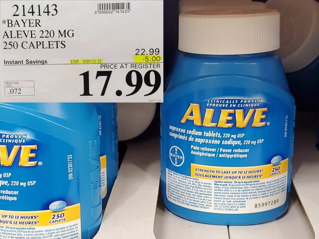 214143 BAYER ALEVE 220 MG 250 CAPLETS 5 00 INSTANT SAVINGS EXPIRES ON ...