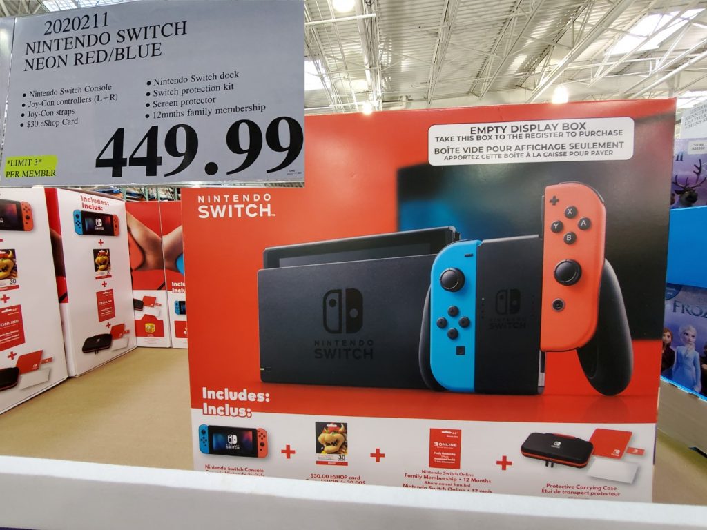 2020211 NINTENDO SWITCH NEON RED BLUE 449 99 - Costco East Fan Blog