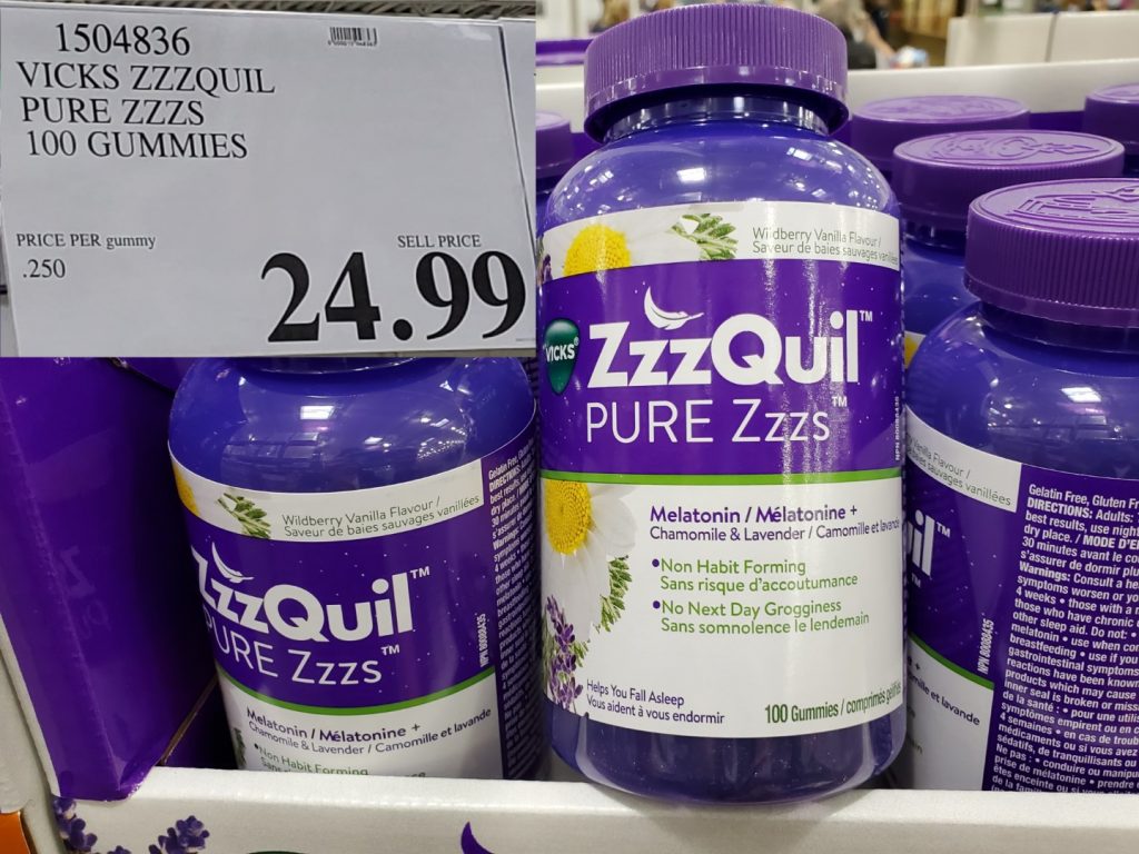 1504836 VICKS ZZZQUIL PURE ZZZS 100 GUMMIES 24 99 - Costco East Fan Blog