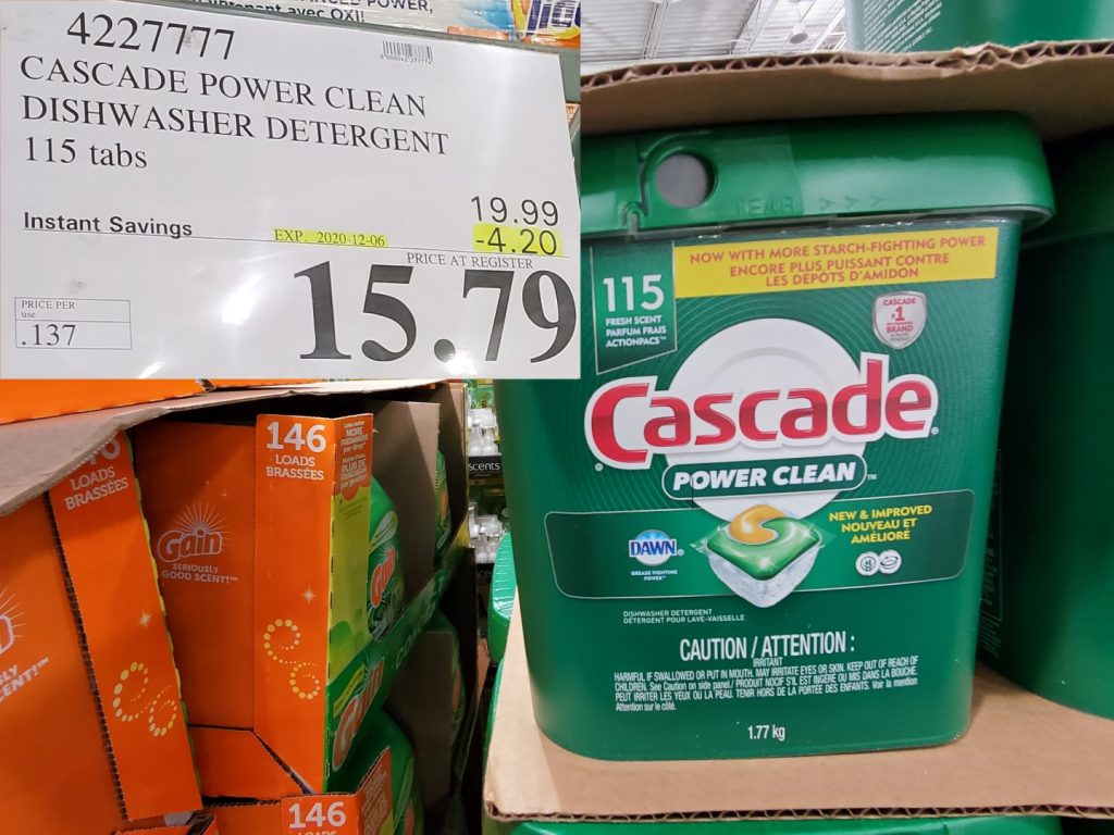4227777 CASCADE POWER CLEAN DISHWASHER DETERGENT 115 tabs 4 20 INSTANT ...