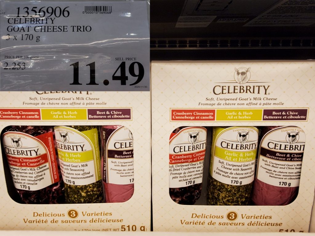 1356906 CELEBRITY GOAT CHEESE TRIO 3 X 170 G 11 49 - Costco East Fan Blog