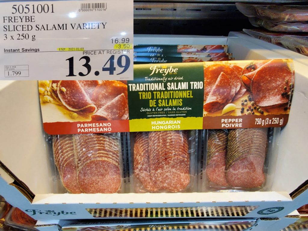 5051001 FREYBE SLICED SALAMI VARIETY 3 x 250 g 3 50 INSTANT SAVINGS ...