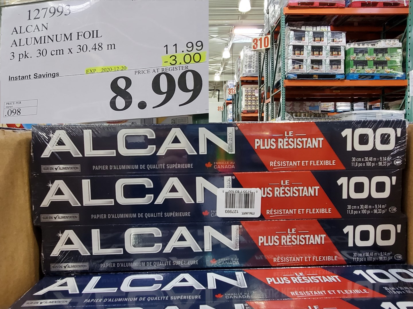127993 ALCAN ALUMINUM FOIL 3 Pk 30cm X 30 48m 3 00 INSTANT SAVINGS 127993 ALCAN ALUMINUM FOIL 3 Pk 30cm X 30 48m 3 00 INSTANT SAVINGS