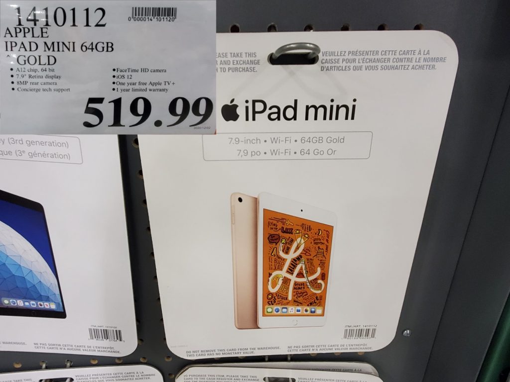 1410112 APPLE IPAD MINI 64GB GOLD 519 99 - Costco East Fan Blog