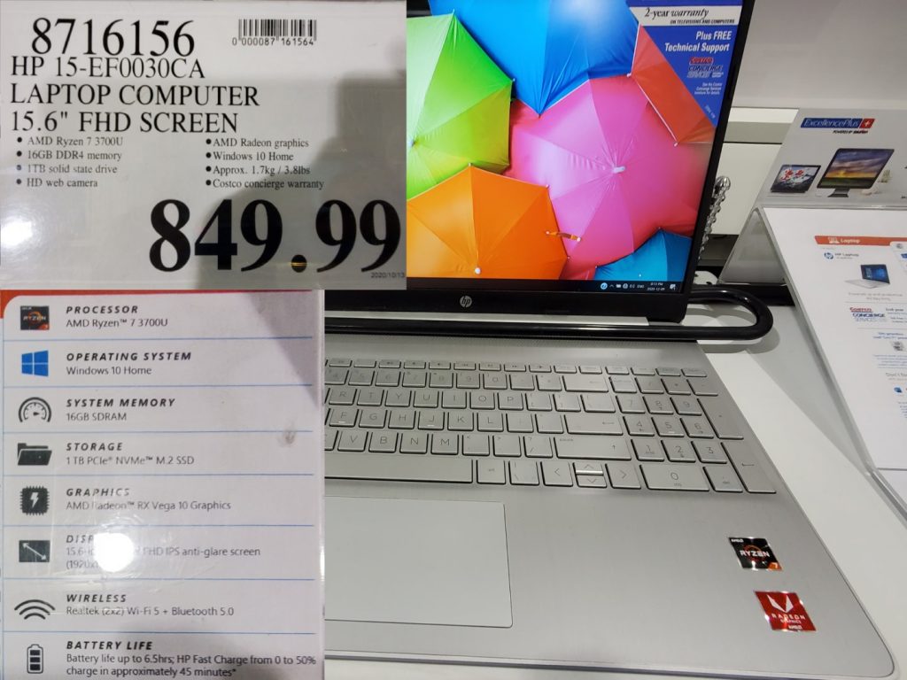 8716156 HP 15 EF0030CA LAPTOP COMPUTER 15 6 FHD SCREEN 849 99 - Costco ...