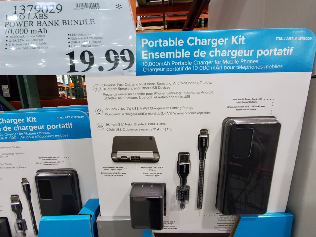 1379029 UBIO LABS POWER BANK BUNDLE 10 000 mAh 19 99 - Costco East Fan Blog
