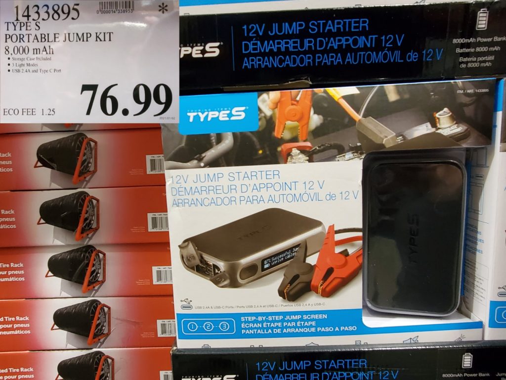 1433895 TYPE S PORTABLE JUMP KIT 8 000 mAh 76 99 - Costco East Fan Blog