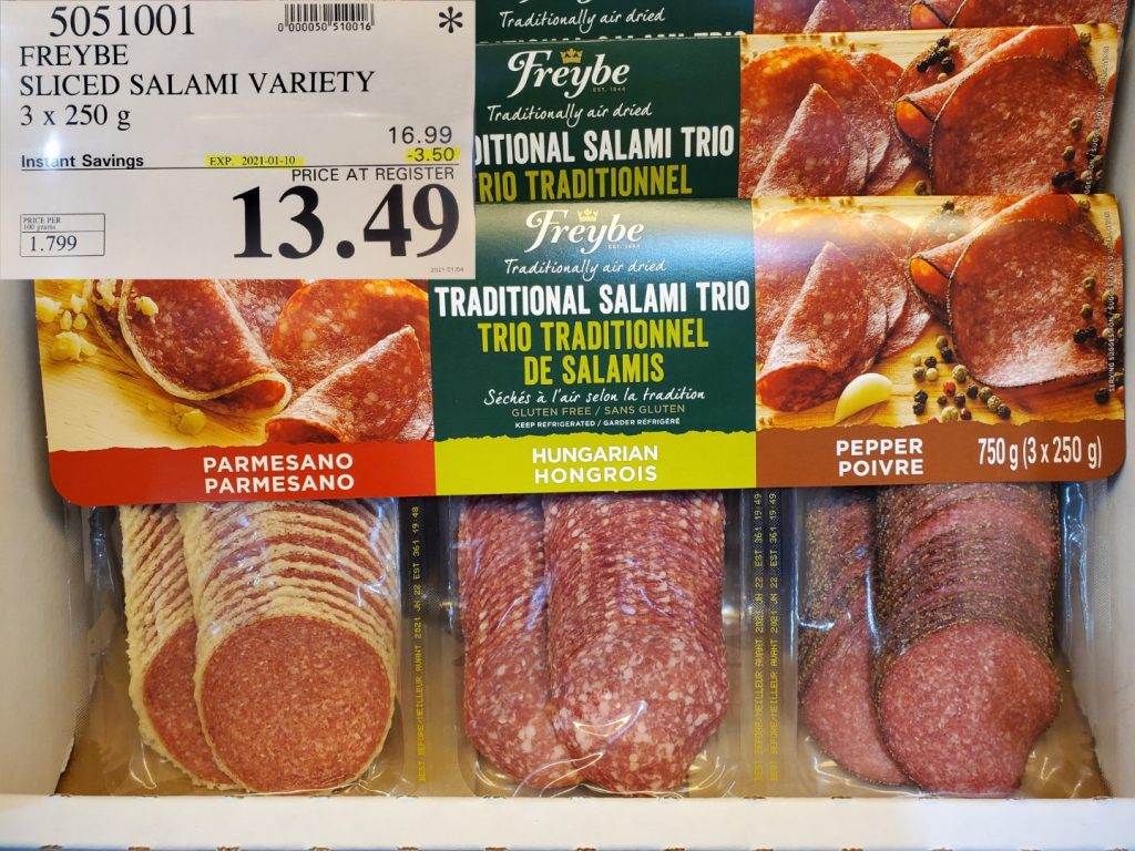 5051001 FREYBE SLICED SALAMI VARIETY 3 x 250 g 3 50 INSTANT SAVINGS ...