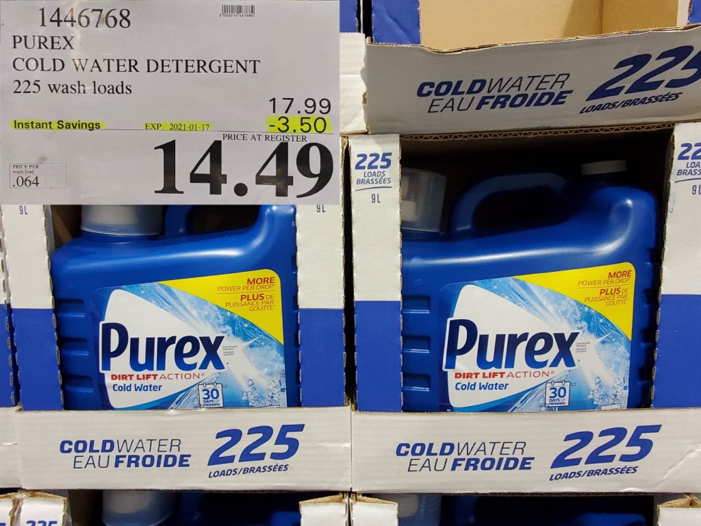 1446768 PUREX COLD WATER DETERGENT 225 WASH LOADS 3 50 INSTANT SAVINGS ...