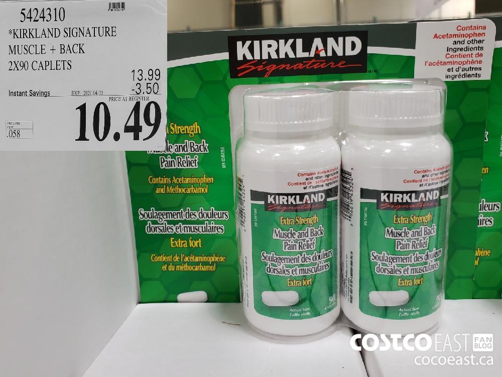 5424310 KIRKLAND SIGNATURE MUSCLE BACK 2X90 CAPLETS 3 50 INSTANT ...