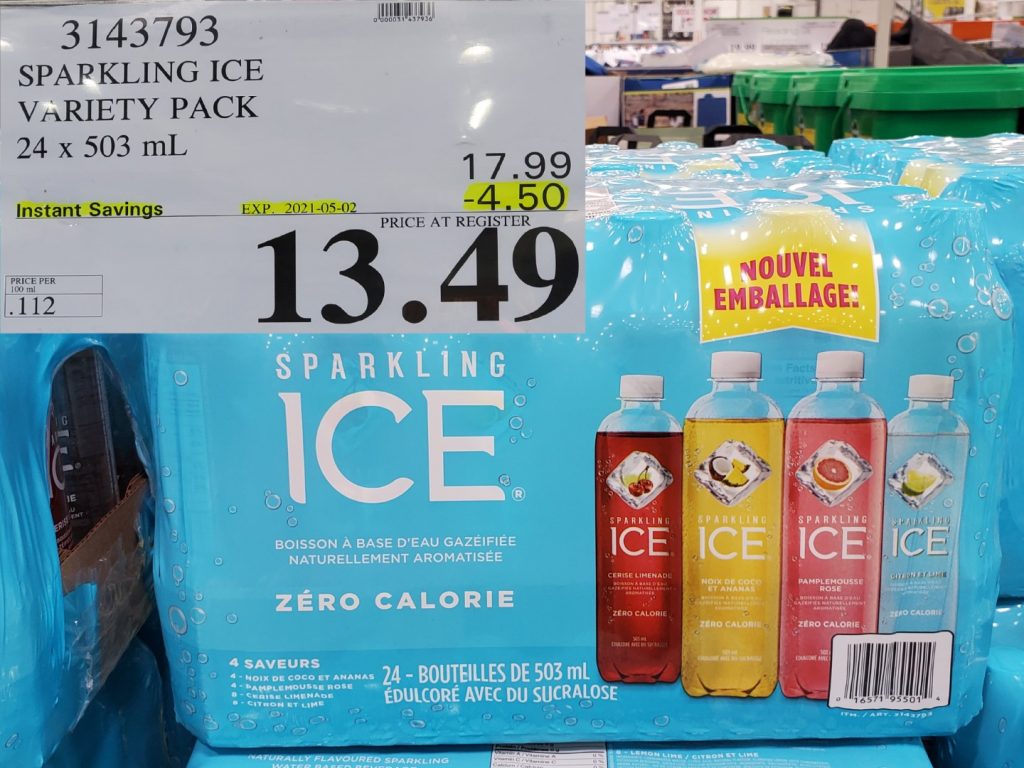 3143793 SPARKLING ICE VARIETY PACK 24 x 503 mL 4 50 INSTANT SAVINGS EXPIRES ON 2021 05 02 13 49 ...