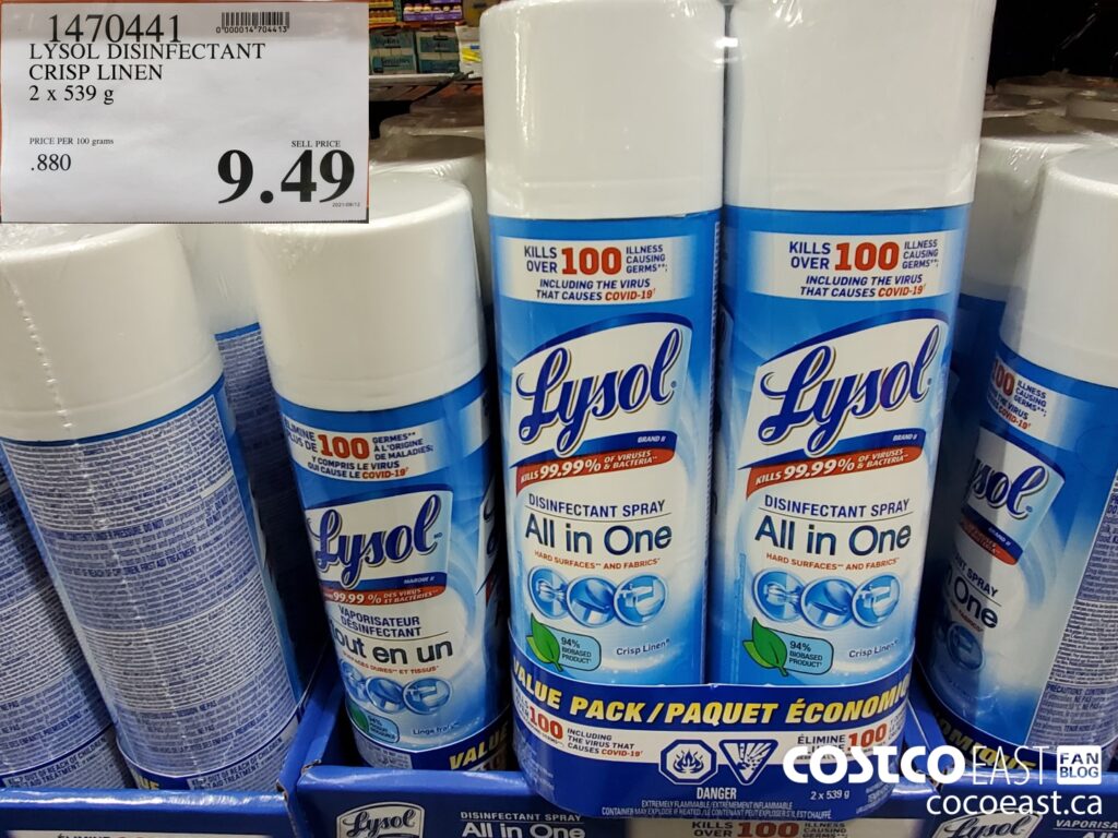 1470441 LYSOL DISINFECTANT CRISP LINEN 2x 539 g 9 99 - Costco East Fan Blog