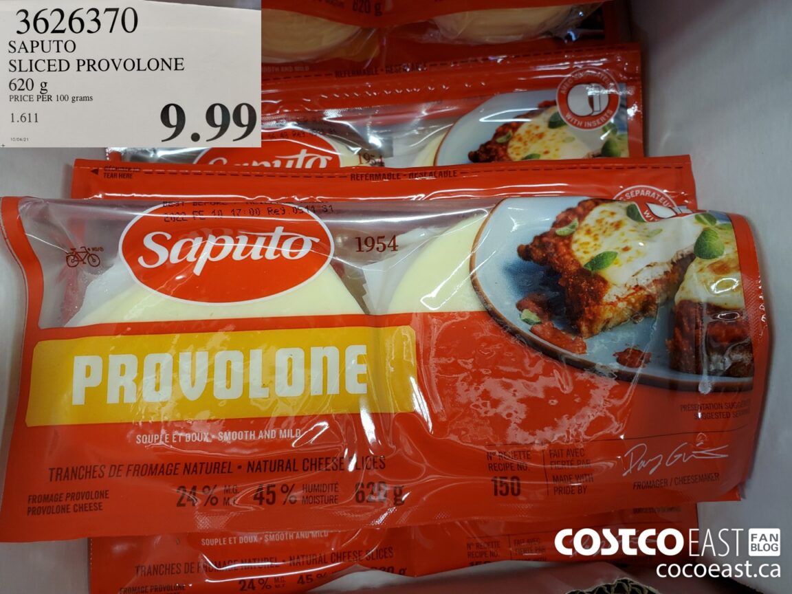 3626370 SAPUTO SLICED PROVOLONE 620G 9 99 - Costco East Fan Blog