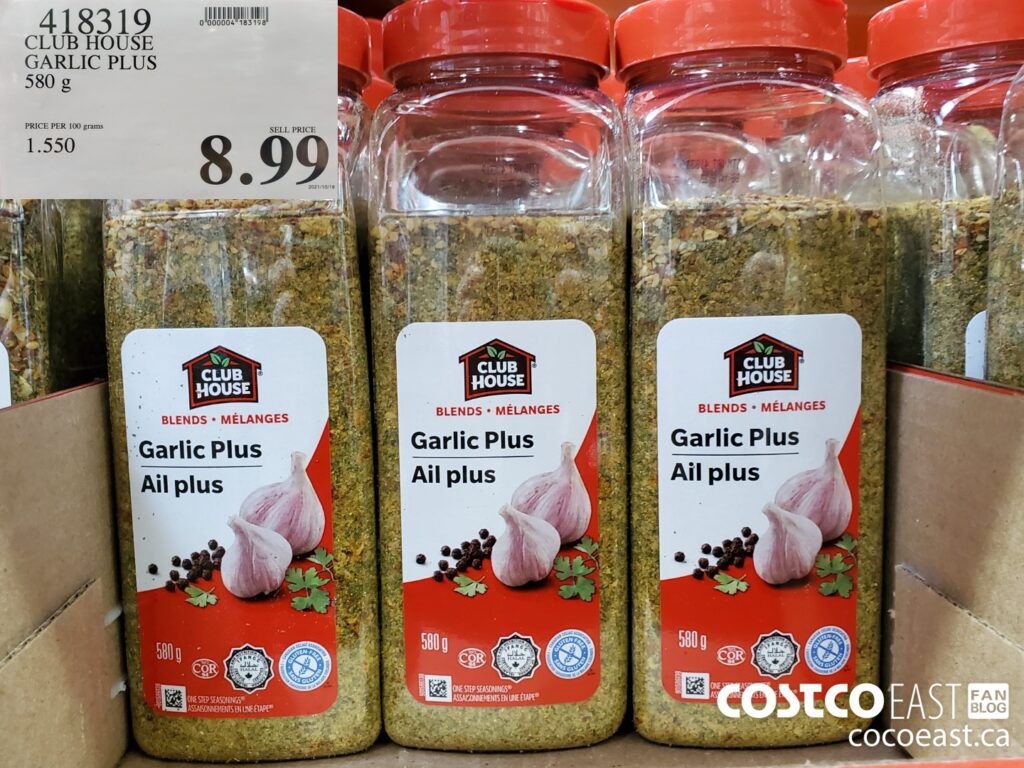 418319 CLUBHOUSE GARLIC PLUS 580 G 8 99 - Costco East Fan Blog