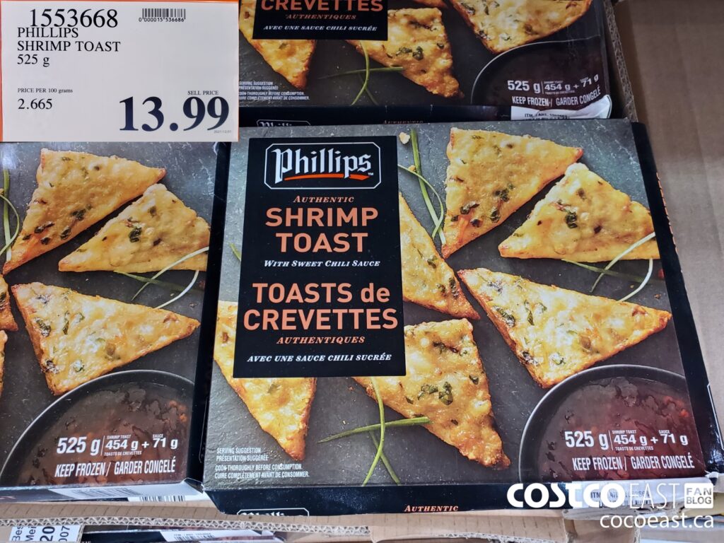 1553668 PHILLIPS SHRIMP TOAST 525 G 13 99 - Costco East Fan Blog