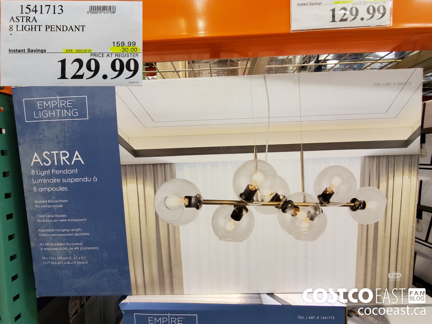 1541713 ASTRA 8 LIGHT PENDANT 30 00 INSTANT SAVINGS EXPIRES ON 2022 02 ...