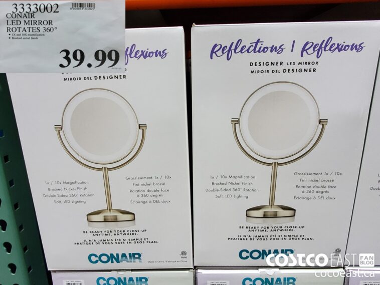 3333002 CONAIR LED MIRROR ROTATES 360 39 99 - Costco East Fan Blog
