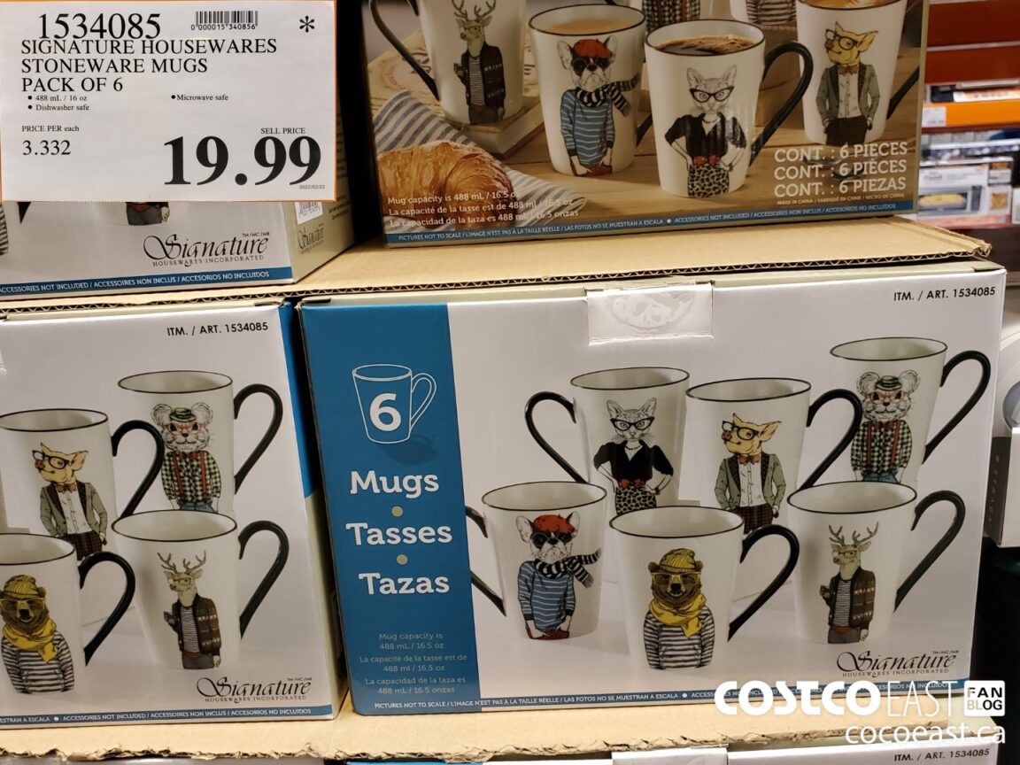 1534085 SIGNATURE HOUSEWARES STONEWARE MUGS PACK OF 6 19 99 - Costco ...