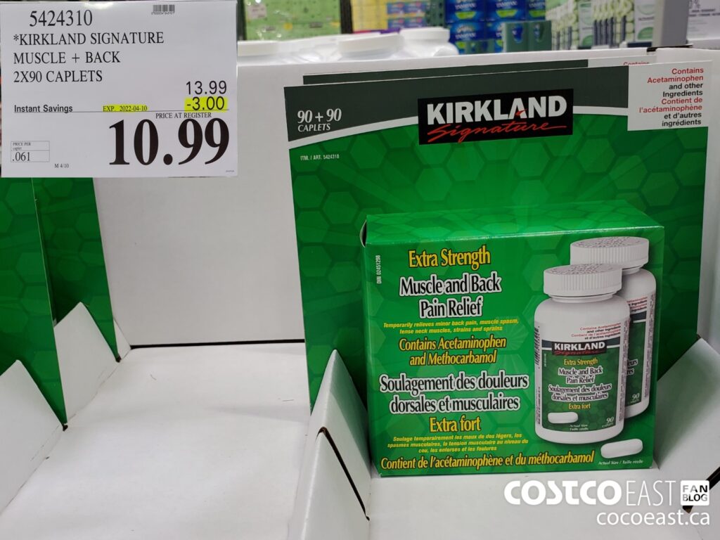 5424310 KIRKLAND SIGNATURE MUSCLE BACK PAIN 2 X 90 CAPLETS 3 00 INSTANT ...