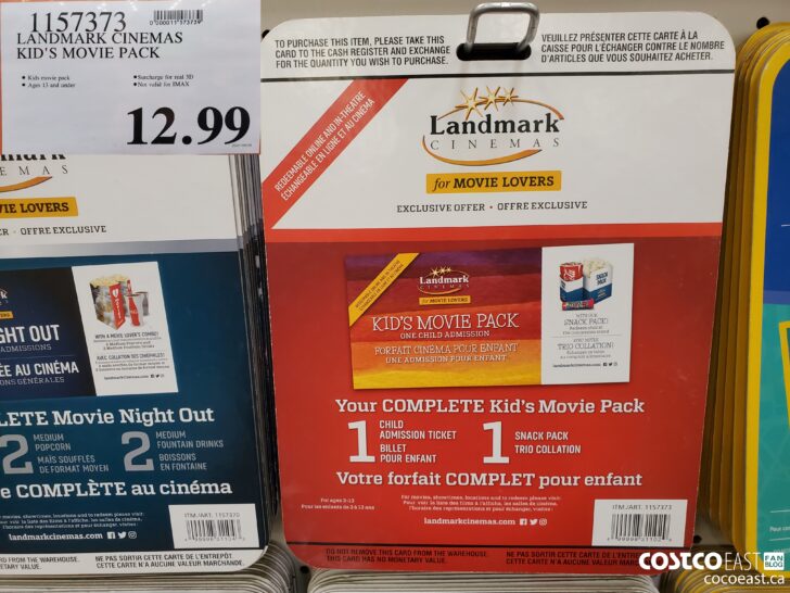 1157373 LANDMARK CINEMAS KID S MOVIE PACK 12 99 - Costco East Fan Blog