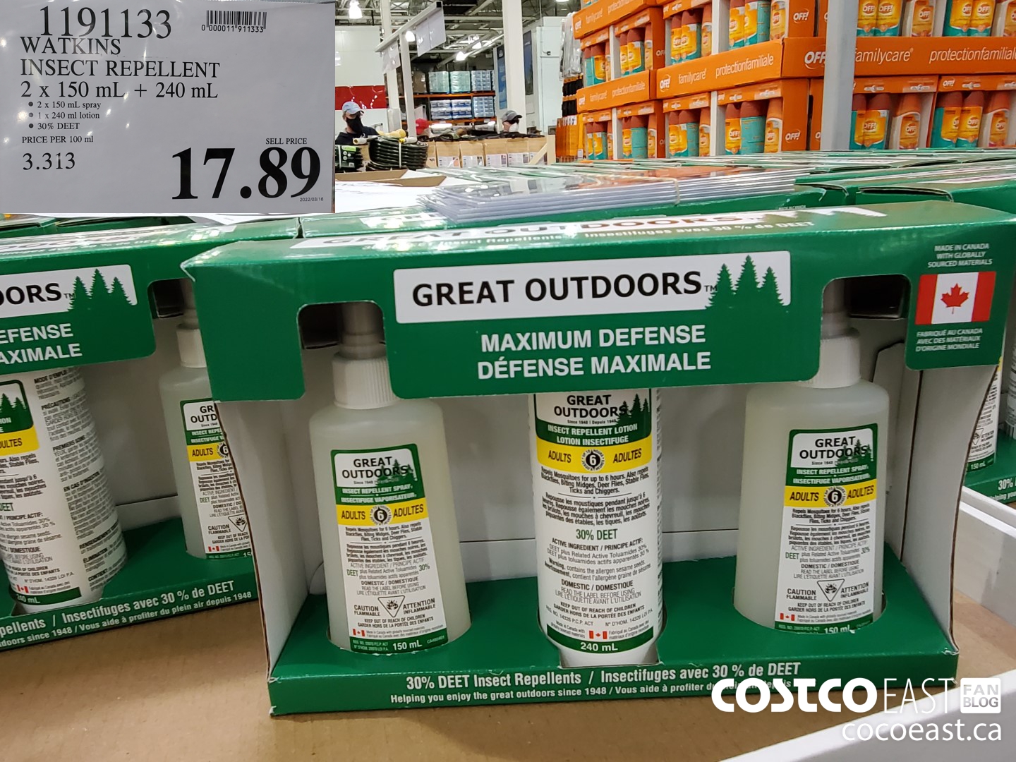 1191133 WATKINS INSECT REPELLENT 2 x 150 mL 240 mL 17 89 - Costco East ...