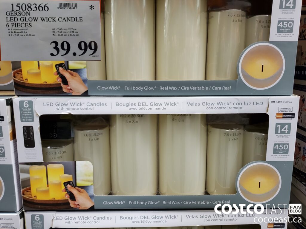 1508366 GERSON LED GLOW WICK CANDLE 6 PIECES 39 99 - Costco East Fan Blog