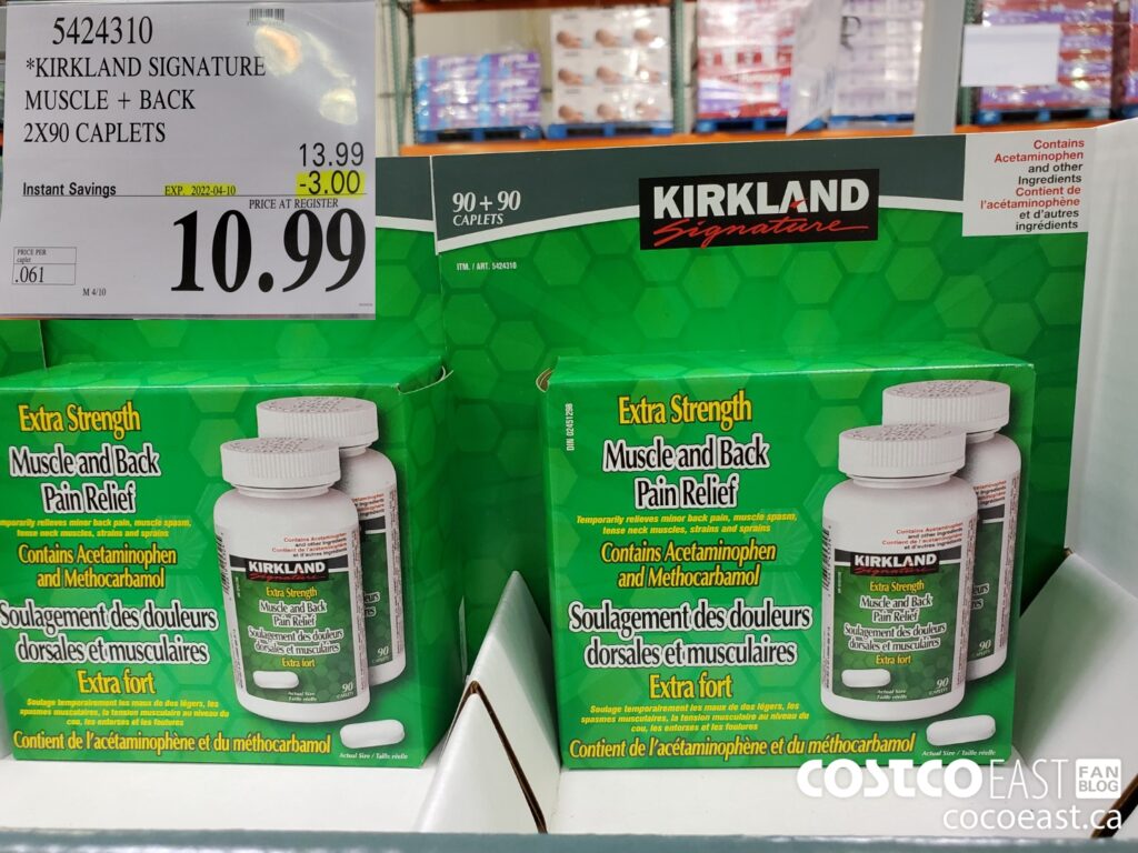 5424310 KIRKLAND SIGNATURE MUSCLE BACK PAIN 2 X 90 CAPLETS 3 00 INSTANT ...