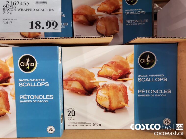 2162455 OLIVIA BACON WRAPPED SCALLOPS 540 g 18 99 - Costco East Fan Blog