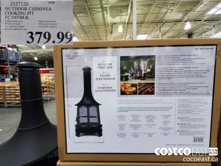 2127120 OUTDOOR CHIMINEA COOKING PIT FC1003BLK 379 99 - Costco East Fan ...