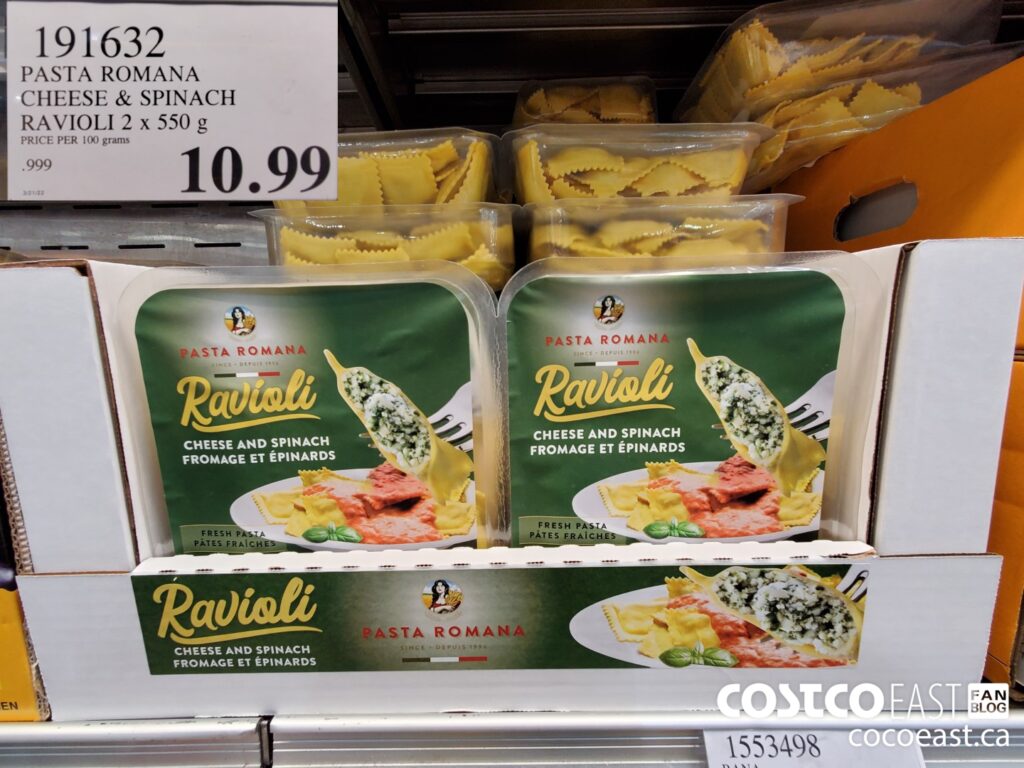 191632 PASTA ROMANA CHEESE SPINACH RAVIOLI 2 X 550 G 10 99 - Costco ...