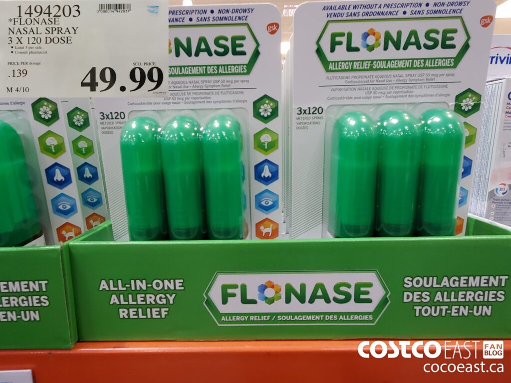 1494203 FLONASE NASAL SPRAY 3 X 120 DOSE 49 99 - Costco East Fan Blog
