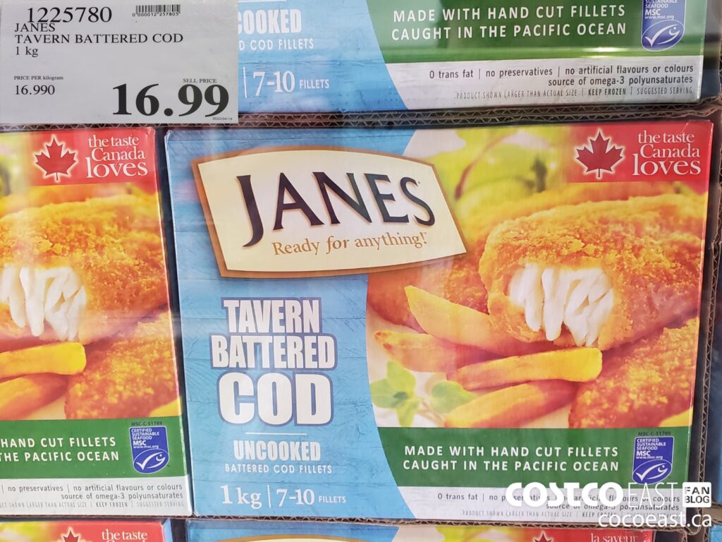1225780 JANES TAVERN BATTERED COD 1 kg 16 99 - Costco East Fan Blog