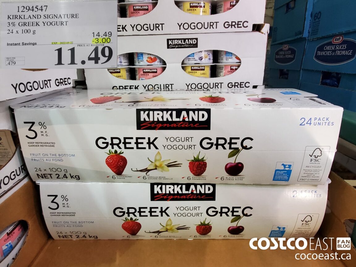 1294547 Kirkland Signature 3 Greek Yogurt 24 X 100 G 3 00 Instant