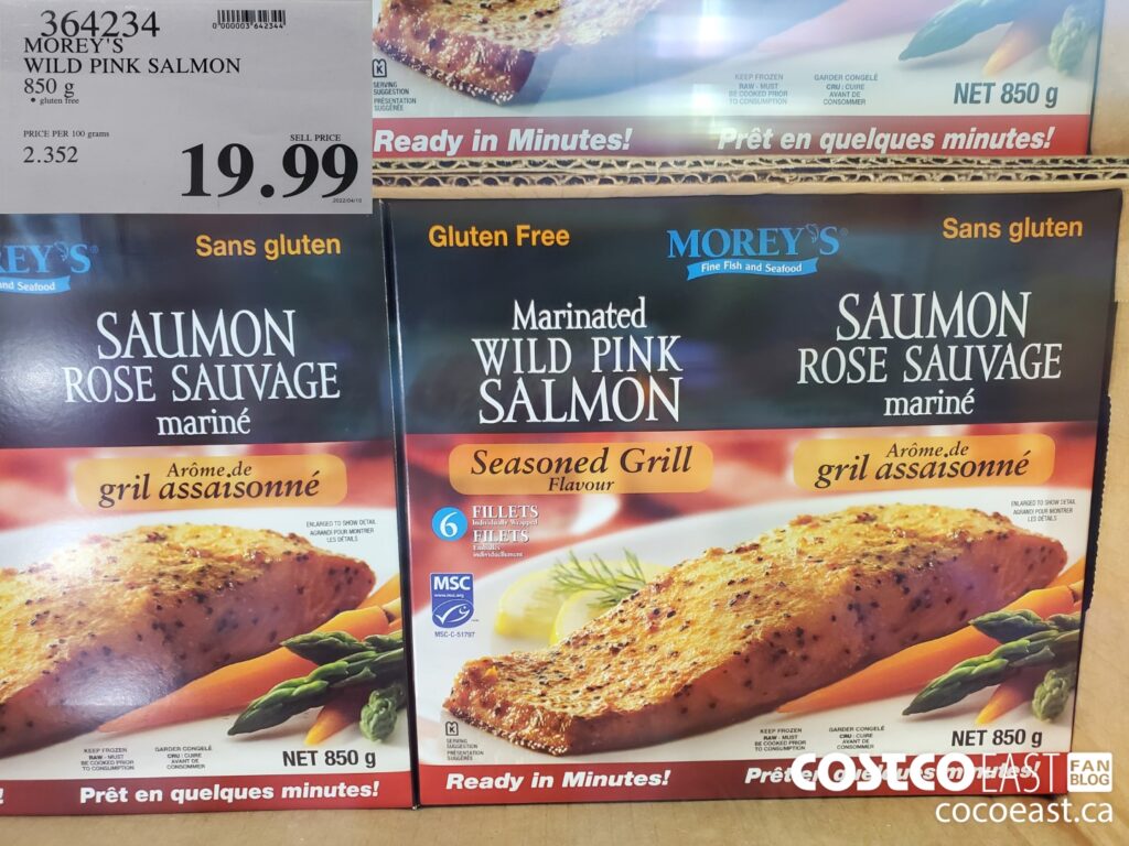 364234 MOREY S WILD PINK SALMON 850 g 19 99 - Costco East Fan Blog