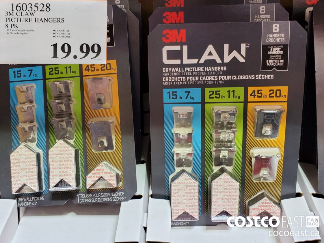 1603528 3M CLAW PICTURE HANGERS 8 PK 19 99 - Costco East Fan Blog