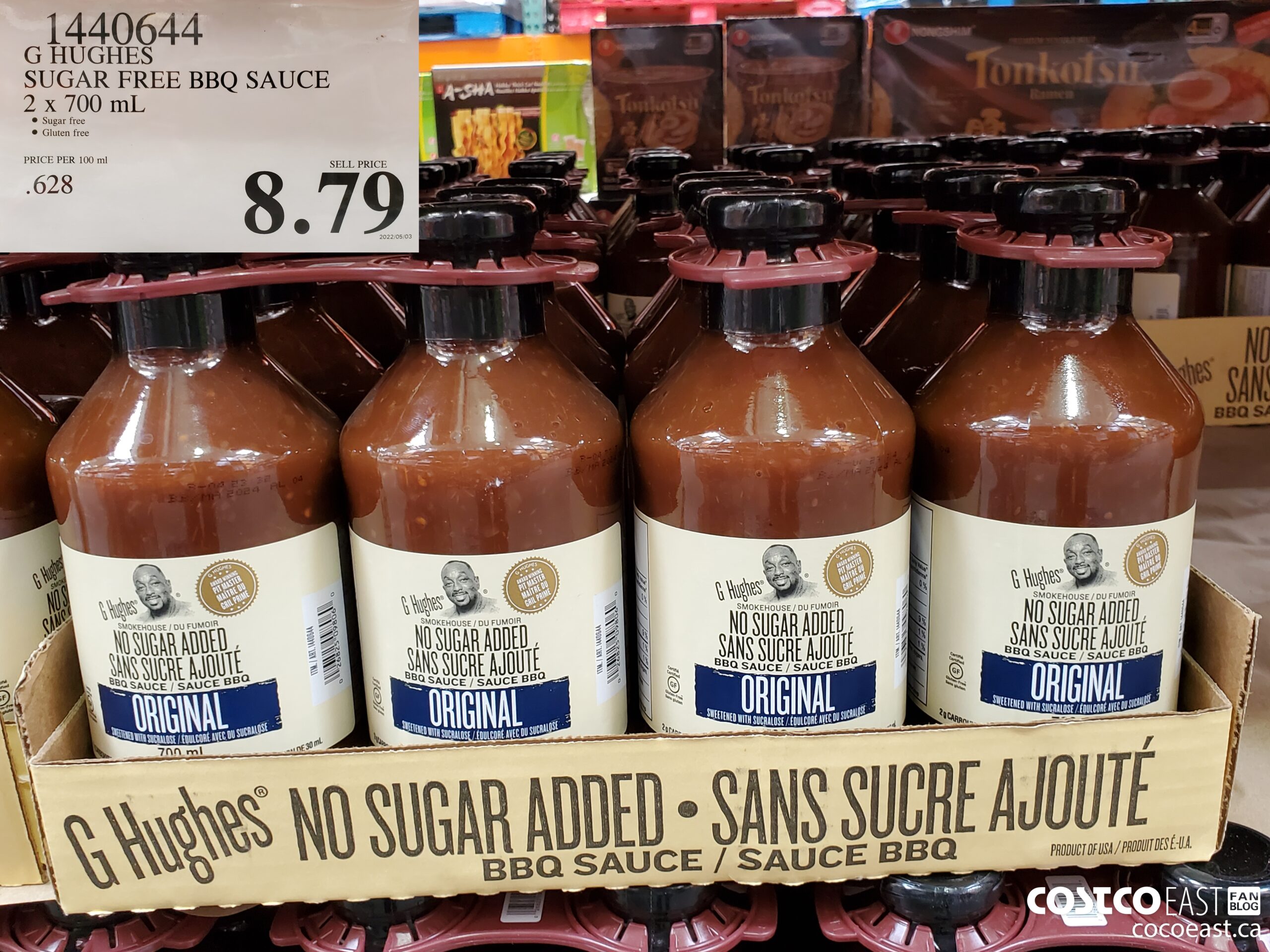 1440644 G HUGHES SUGAR FREE BBQ SAUCE 2 X 700 ML 8 79 - Costco East Fan ...