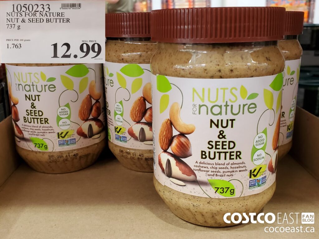 1050233 NUTS FOR NATURE NUT SEED BUTTER 737 G 12 99 - Costco East Fan Blog