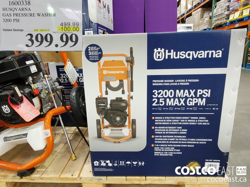 1600338 HUSQVARNA GAS PRESSURE WASHER 3200 PSI 100 00 INSTANT SAVINGS EXPIRES ON 2022 07 17 399 ...
