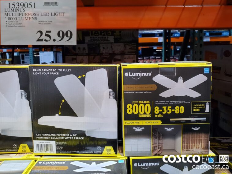 1539051 LUMINUS MULTIPURPOSE LED LIGHT 8000 LUMENS 25 99 - Costco East ...