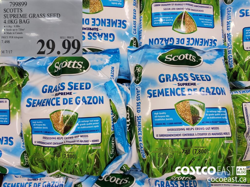 799899 SCOTTS SUPREME GRASS SEED 4 0KG BAG 29 99 - Costco East Fan Blog