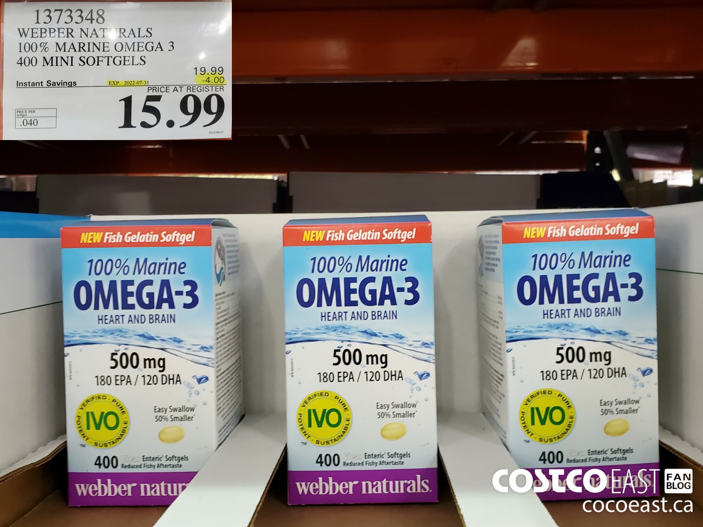 1373348 WEBBER NATURALS 100 MARINE OMEGA 3 400 MINI SOFTGELS 4 00 ...