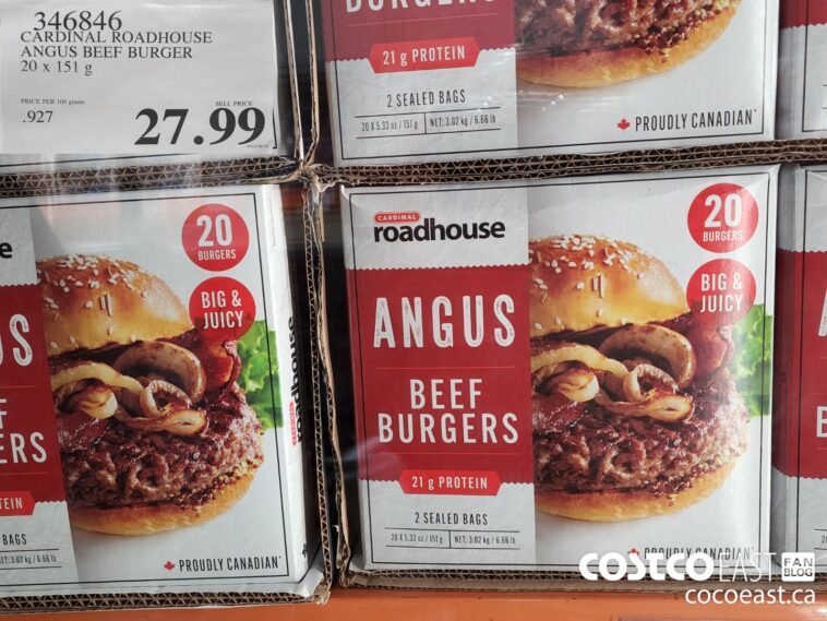 346846 CARDINAL ROADHOUSE ANGUS BEEF BURGER 20x 151 G 27 99 - Costco ...