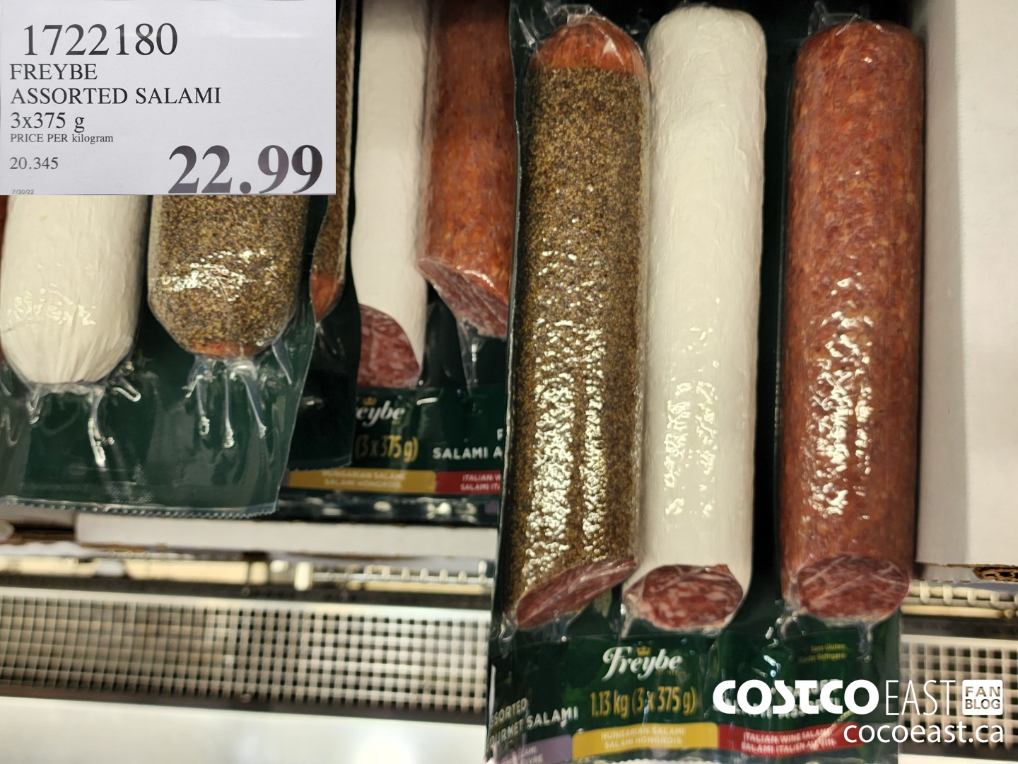 1722180 FREYBE ASSORTED SALAMI 3x375 g 22 99 - Costco East Fan Blog