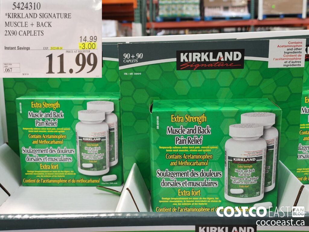 5424310 KIRKLAND SIGNATURE MUSCLE BACK PAIN 2 X 90 CAPLETS 3 00 INSTANT ...