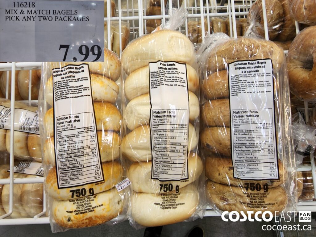 116218 MIX MATCH BAGELS PICK ANY TWO PACKAGES 7 99 - Costco East Fan Blog