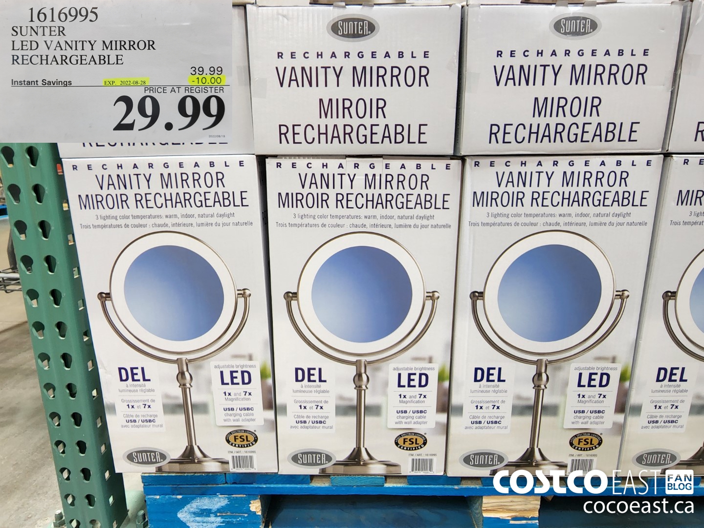 1616995 SUNTER LED VANITY MIRROR RECHARGEABLE 10 00 INSTANT SAVINGS ...