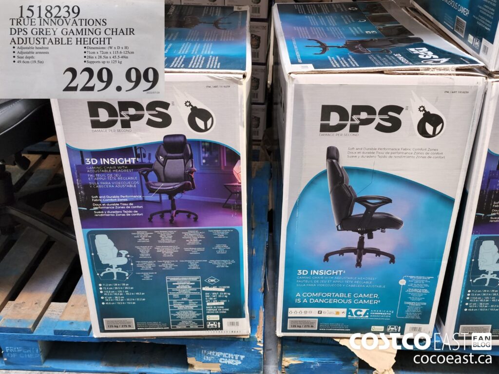 1518239 TRUE INNOVATIONS DPS GREY GAMING CHAIR ADJUSTABLE HEIGHT 229 99 ...