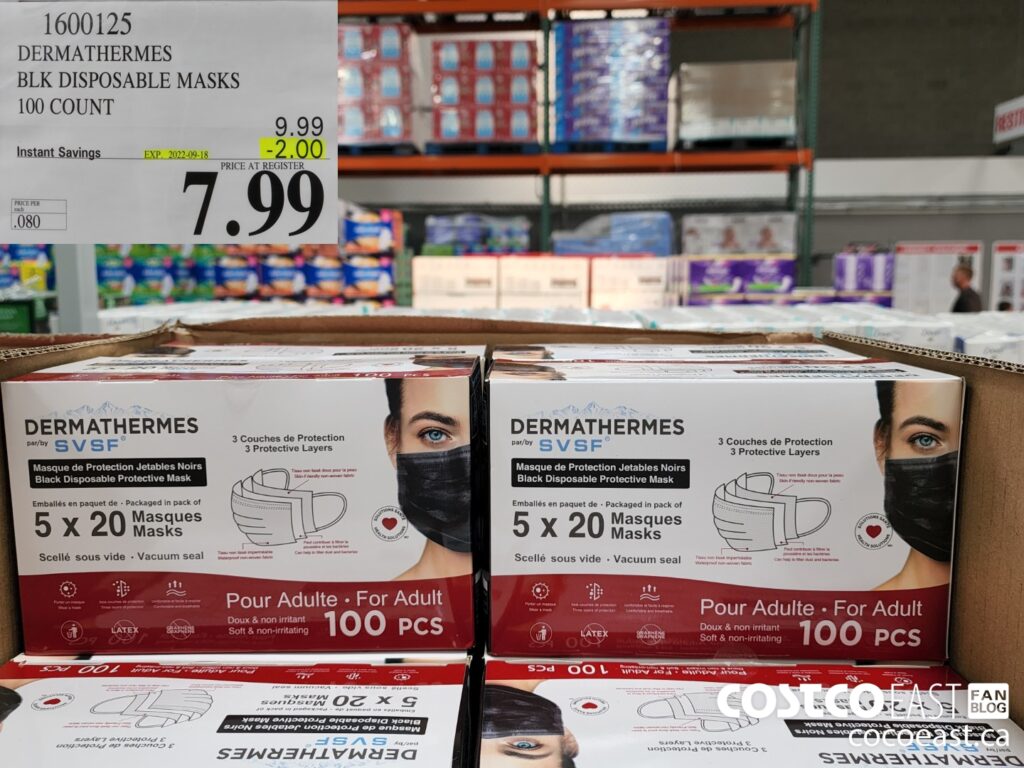 1600125 DERMATHERMES BLK DISPOSABLE MASKS 100 COUNT 2 00 INSTANT ...
